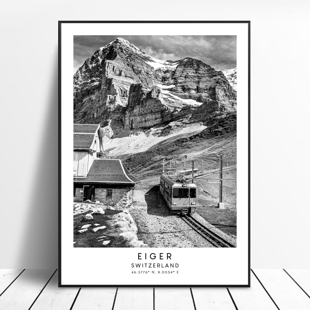Eiger Travel Print Eiger Wall Art Minimalist Mountain Eiger Art Print ...