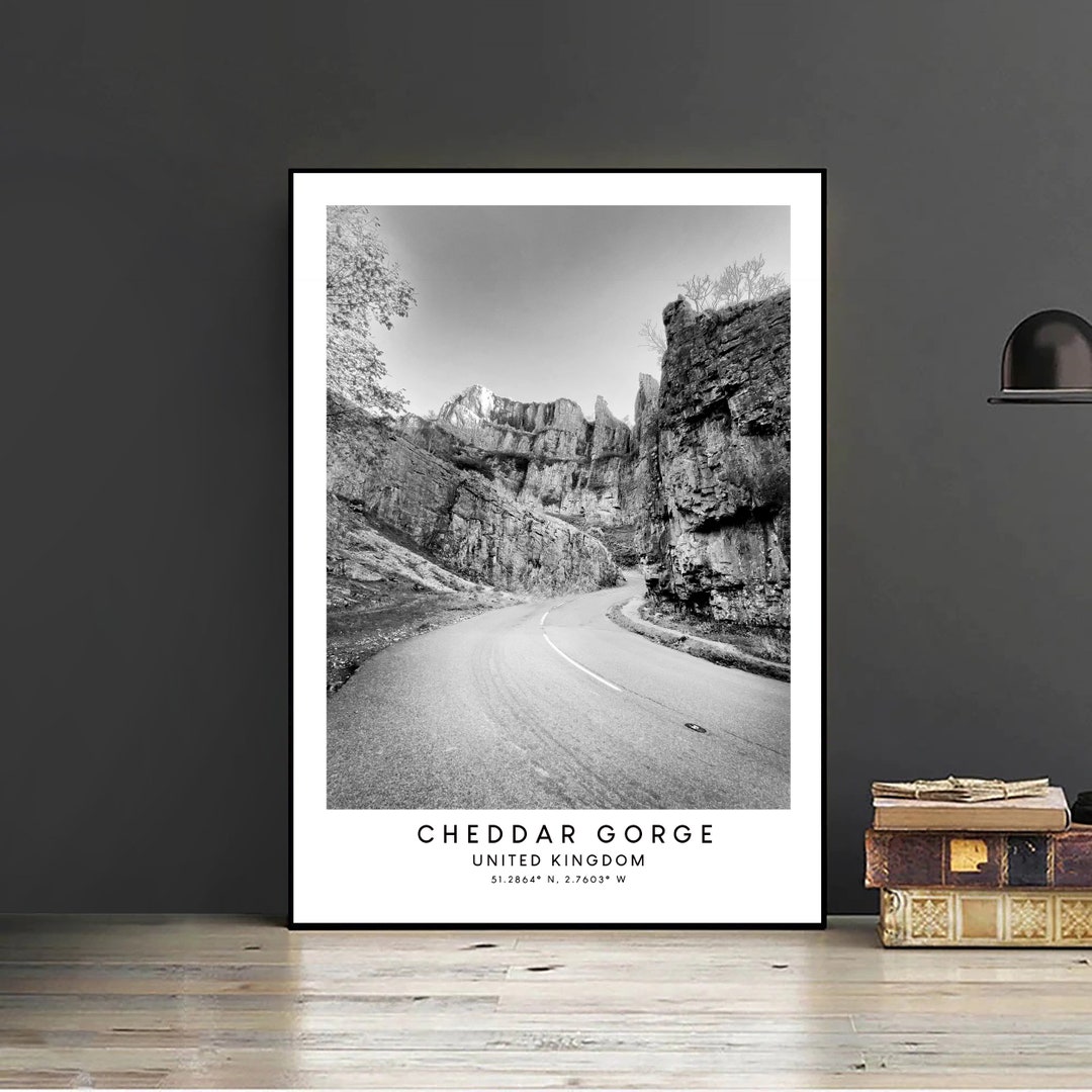 Cheddar Gorge Travel Print Cheddar Gorge Wall Art Minimalist Cheddar ...