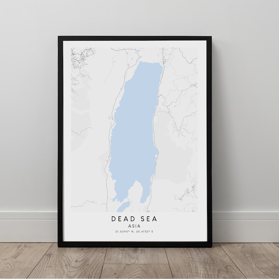 Dead Sea Map Print Dead Sea Map Poster Dead Sea Art Poster - Etsy