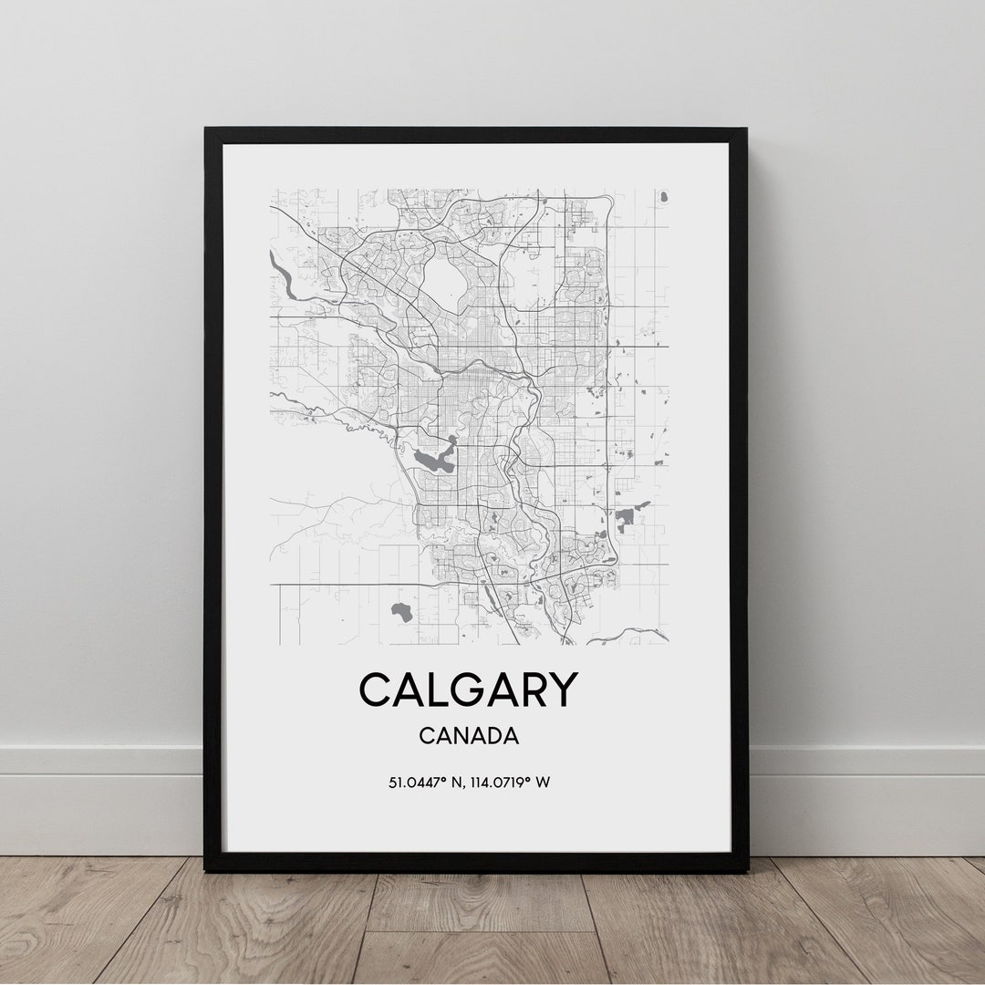 Calgary Map Print Calgary City Map Calgary Wall Art Calgary Travel ...