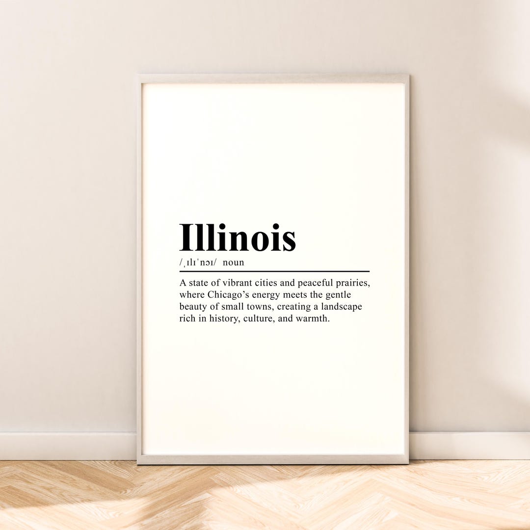Illinois Travel Print Wall Art Illinois Poster Illinois State Print ...
