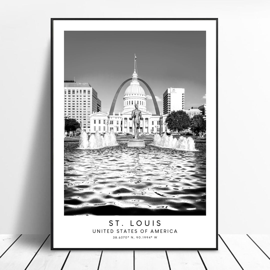 St Louis Print Black and White St Louis Poster St Louis Travel Art ...