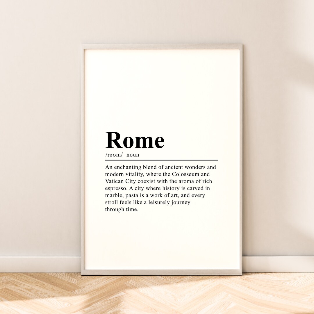 Rome Definition Print Rome Travel Poster Rome Wall Art Rome Wall Print ...
