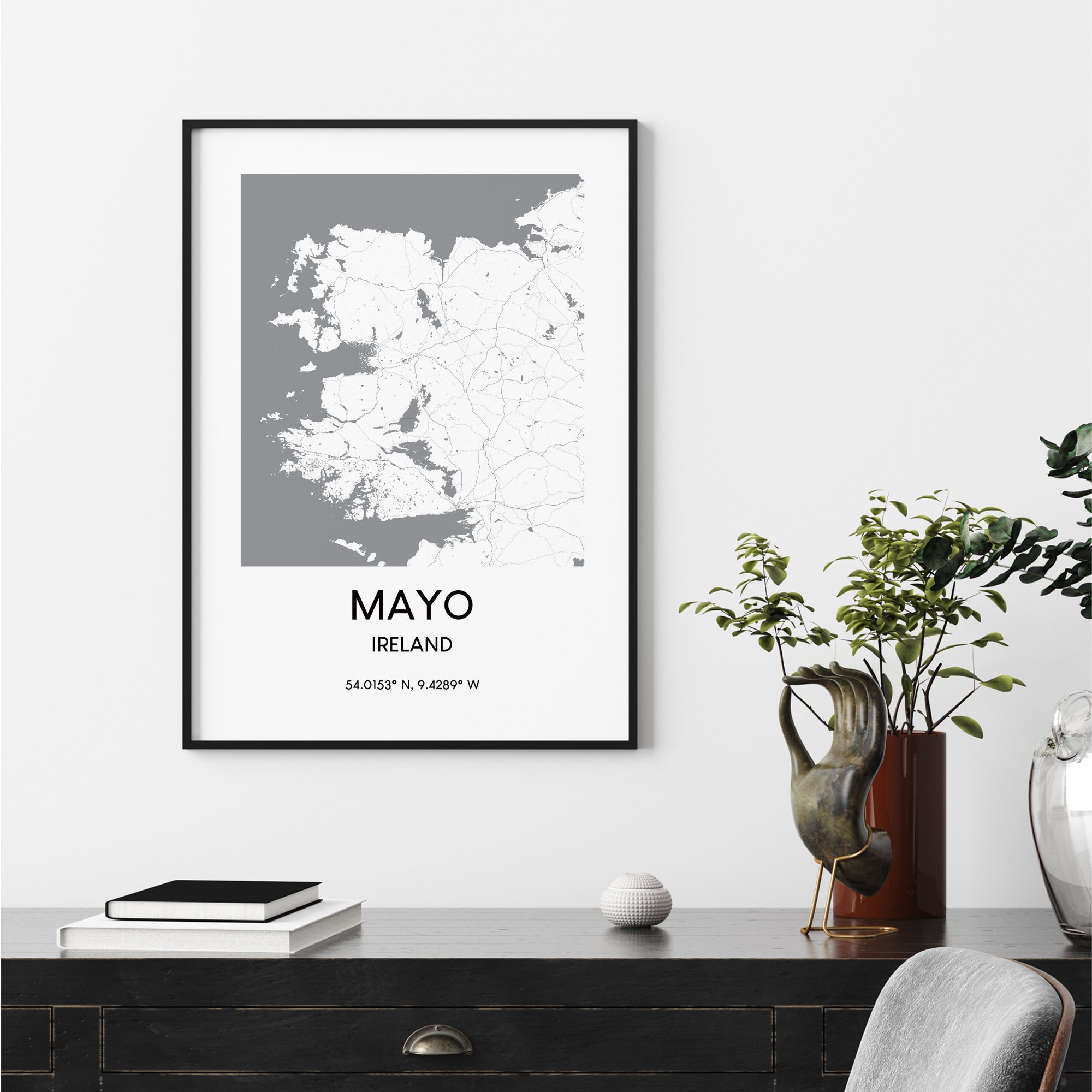 County Mayo Map Print Mayo Ireland Map Wall Art Poster Mayo - Etsy UK