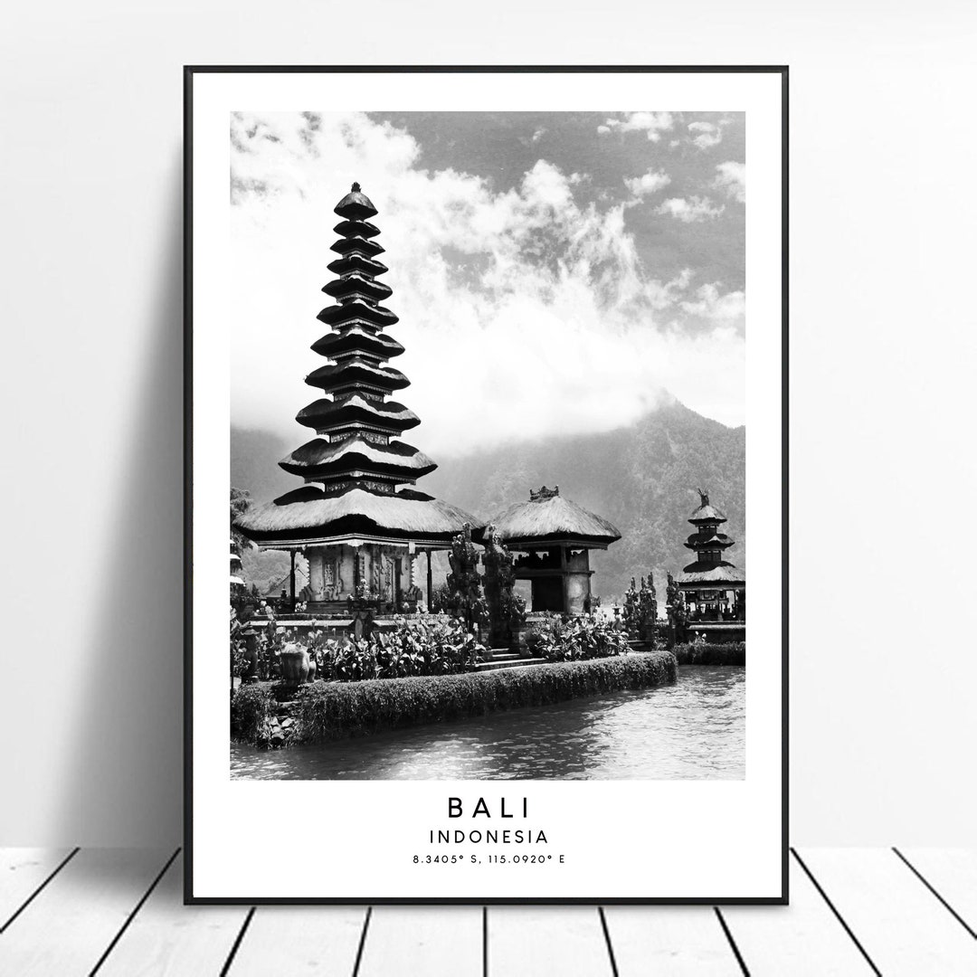 Bali Travel Print Black and White Bali Poster Minimalist Bali Wall Art ...