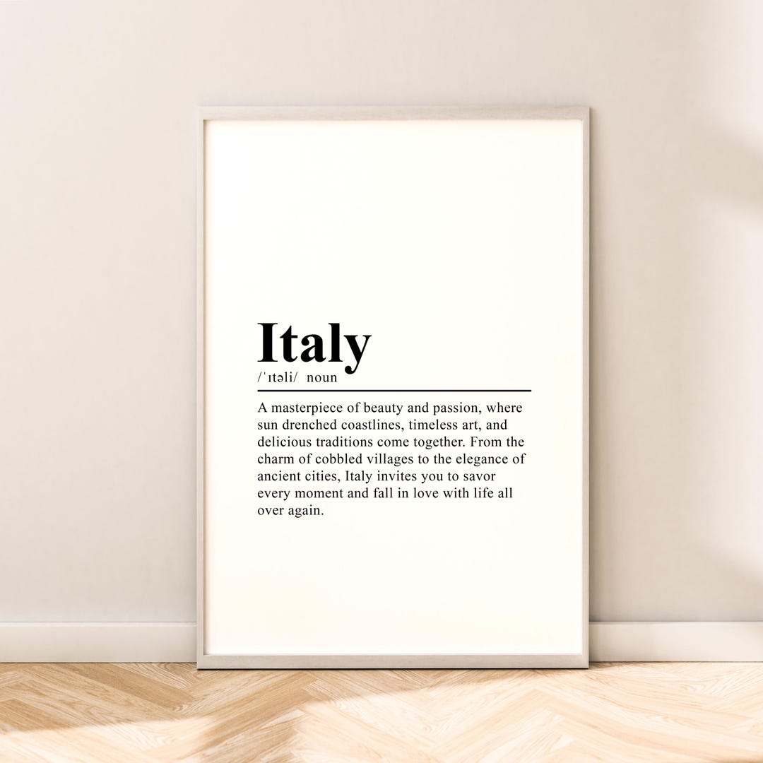 Italy Wall Art Minimalist Definition Poster for Travel Lovers Home ...