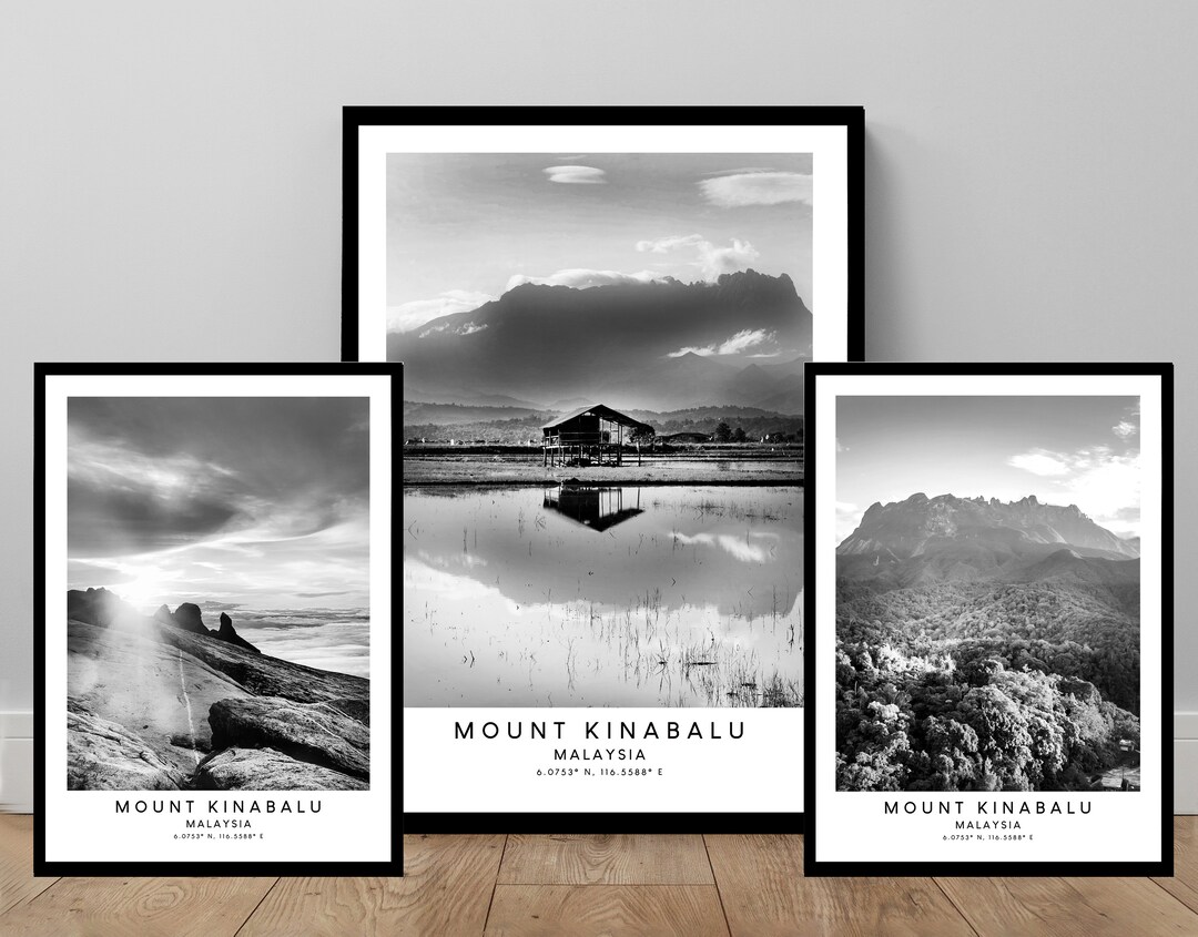 Mount Kinabalu Print Mount Kinabalu Poster Mount Kinabalu Wall Art ...