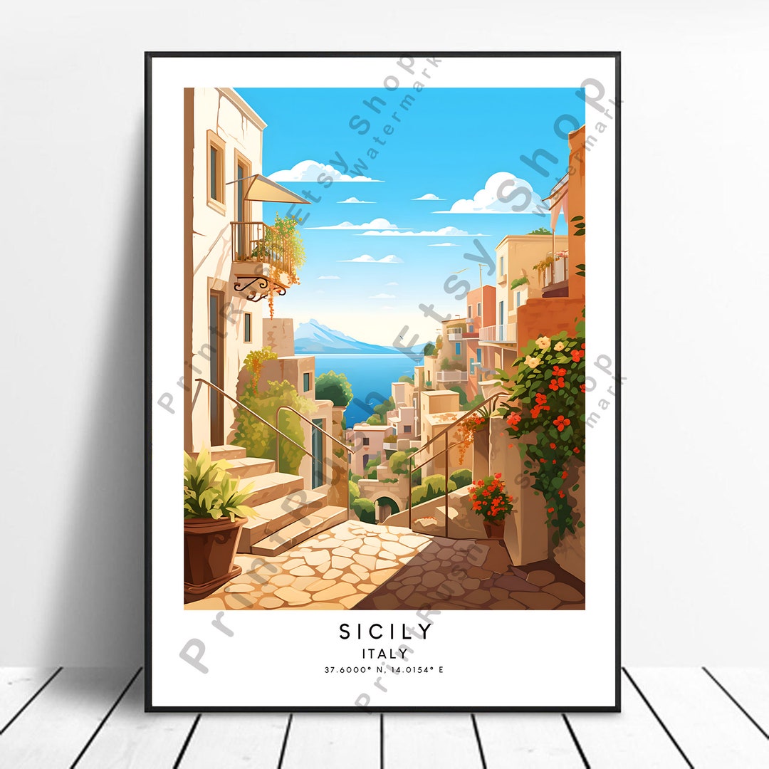 Sicily Print Sicily Poster Sicily Wall Art Sicily Travel Print ...