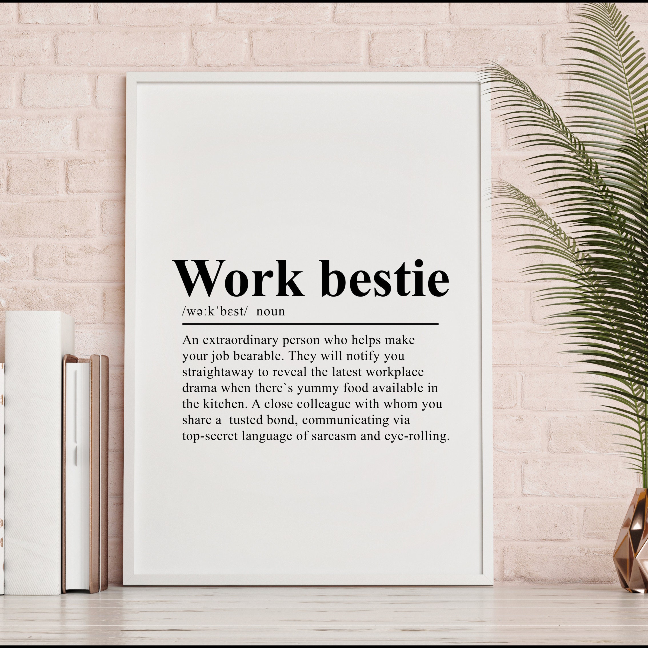 Work Bestie Definition Print Work Colleague Gift Office Leaving Gift ...