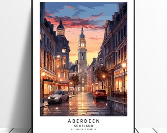 Aberdeen Print Aberdeen Home Décor Scotland City Art Print Aberdeen ...