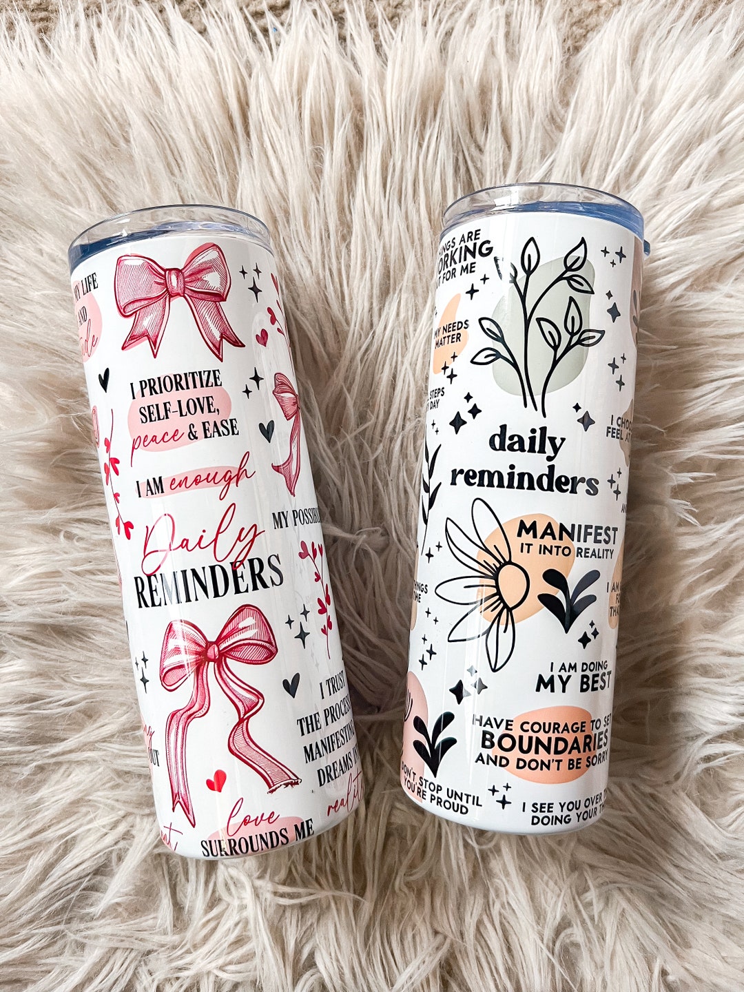 Daily Reminders Tumblers Coquette Daily Reminders Tumbler , Boho Daily ...