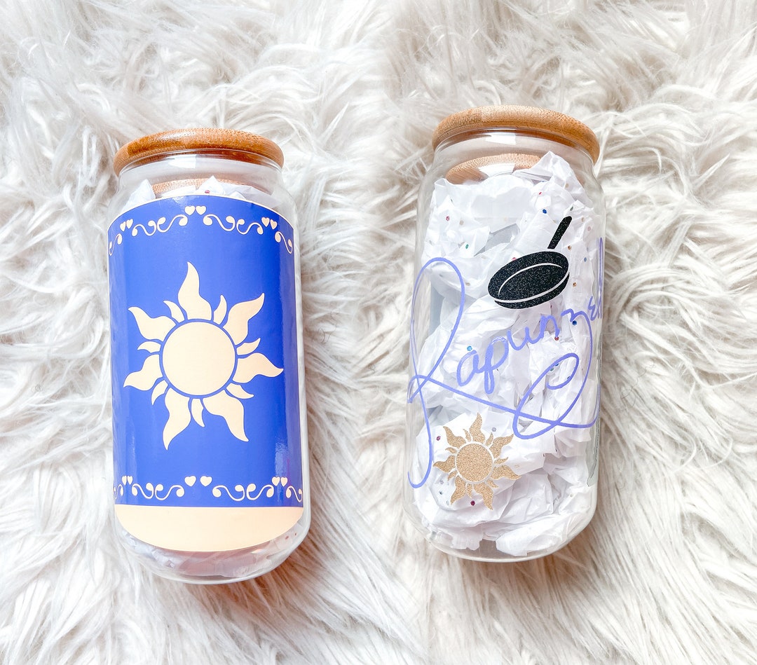 Rapunzel Glass Can Cup Tangled Glass Cup , Best Day Ever Glass Cup ...