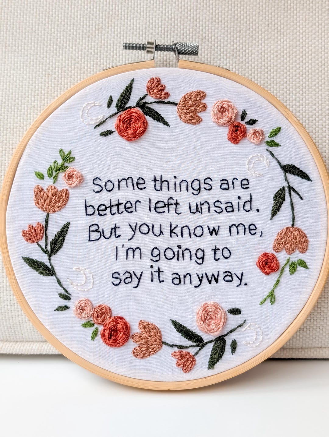 Funny Floral Embroidery Hoop Art – Snarky Hand-stitched Decor - Etsy