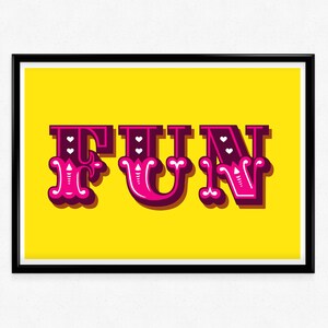 FUN Print | Typography Poster | Circus Art | Wall Decor | Home Decor ...