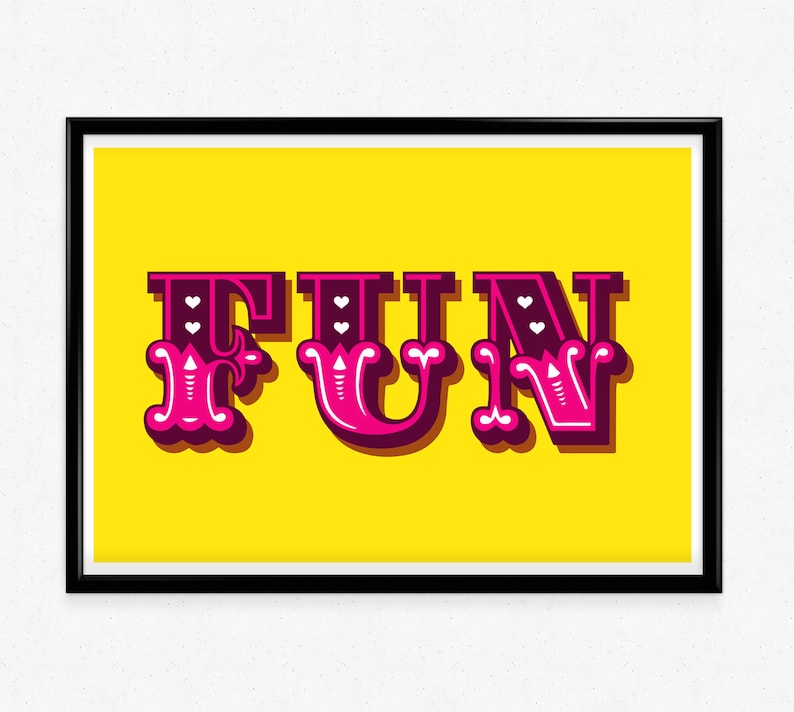 FUN Print Typography Poster Circus Art Wall Decor Home - Etsy