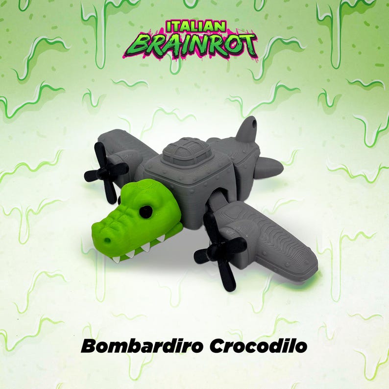 Bombardiro Crocodilo Italian Brainrot Articulated Figurine Viral Tiktok ...