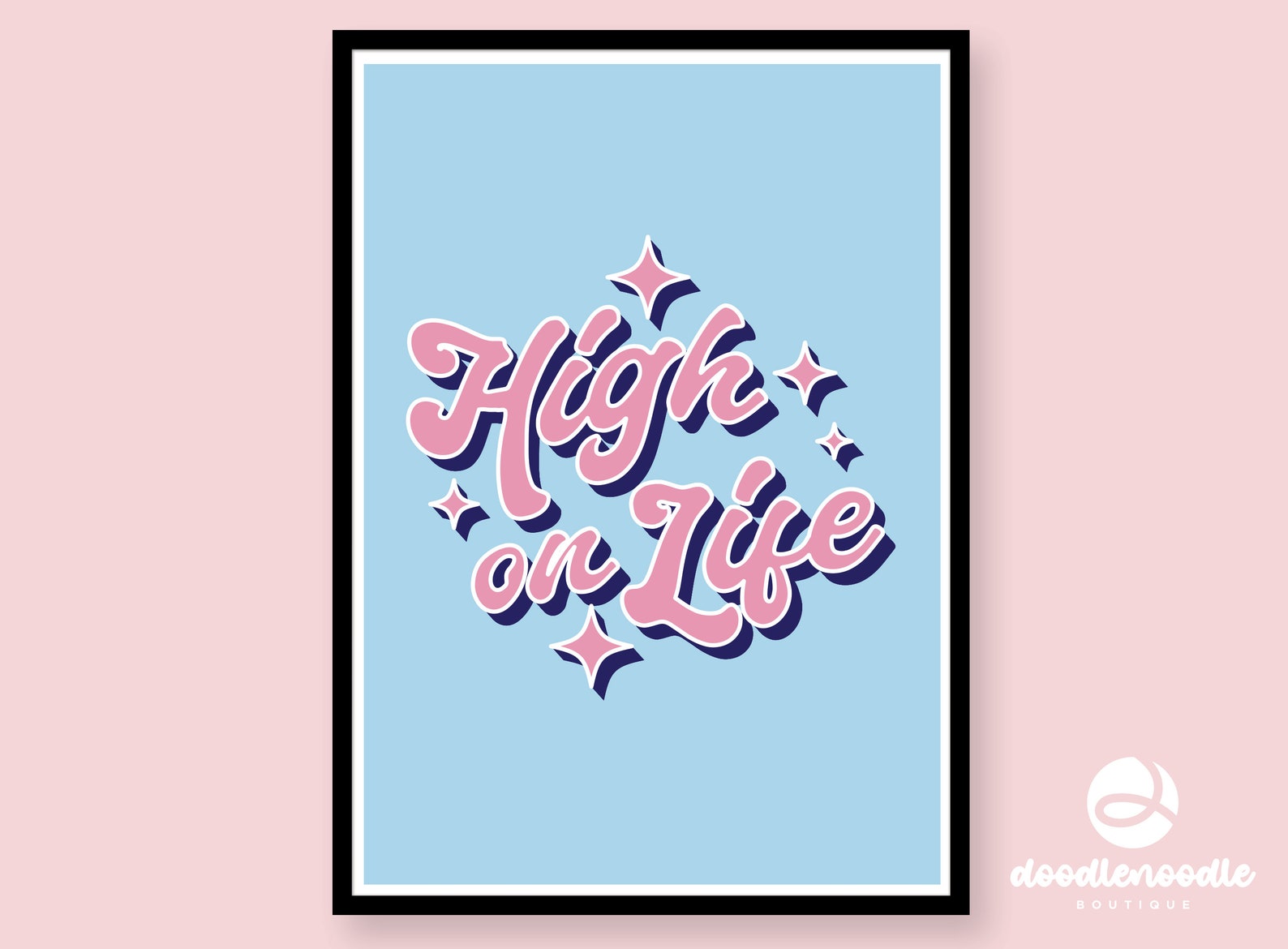 High on Life Print | Typography Poster | Colourful Sweet Art | Wall ...