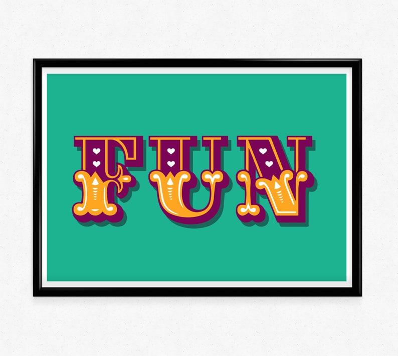 FUN Print Typography Poster Circus Art Wall Decor Home - Etsy