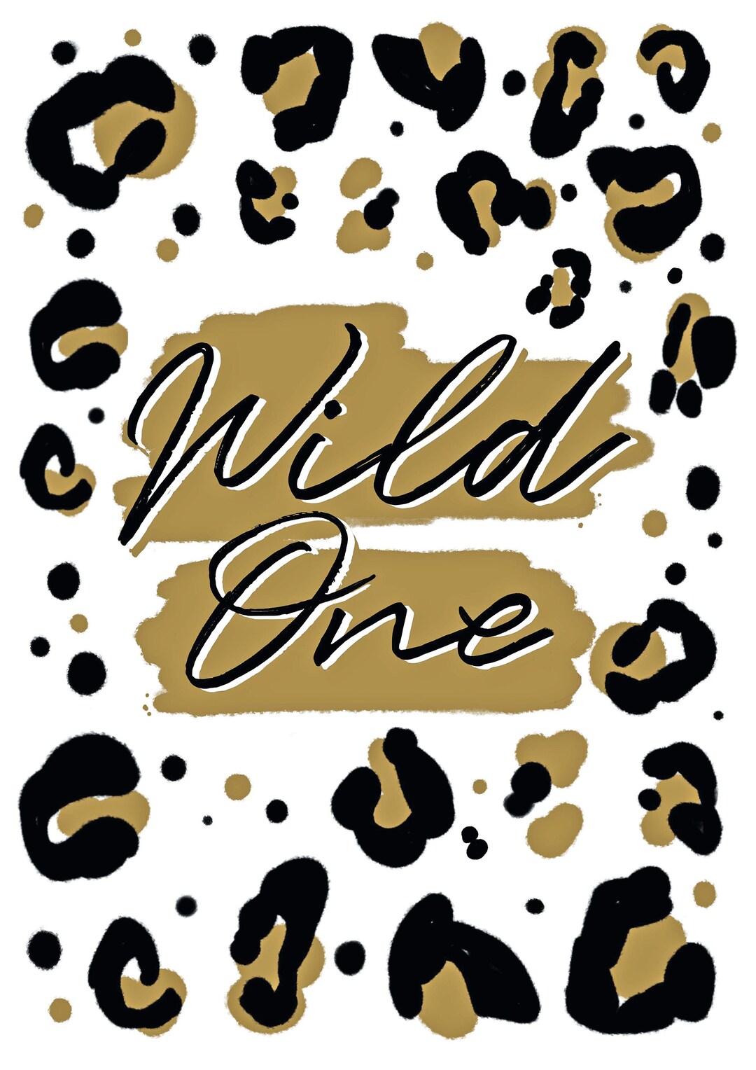 Wild One Print | A5 | A4 | A3 | Animal Print | Typography | Humorous ...