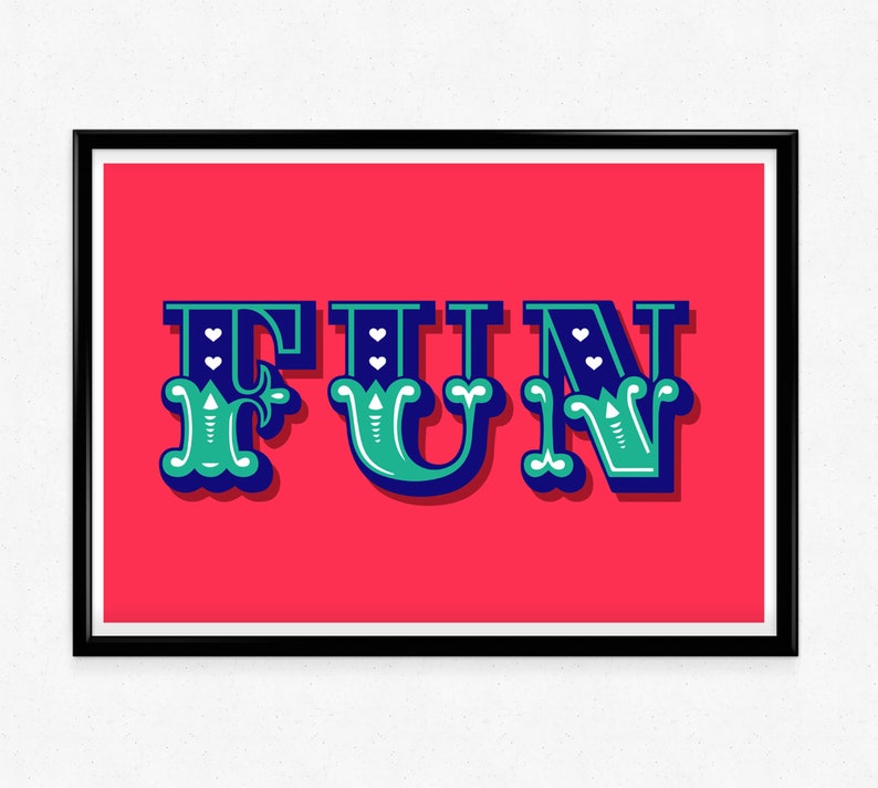 FUN Print Typography Poster Circus Art Wall Decor Home - Etsy