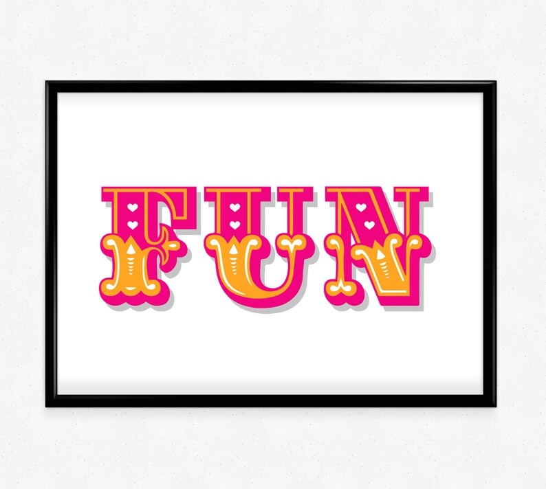 FUN Print Typography Poster Circus Art Wall Decor Home - Etsy