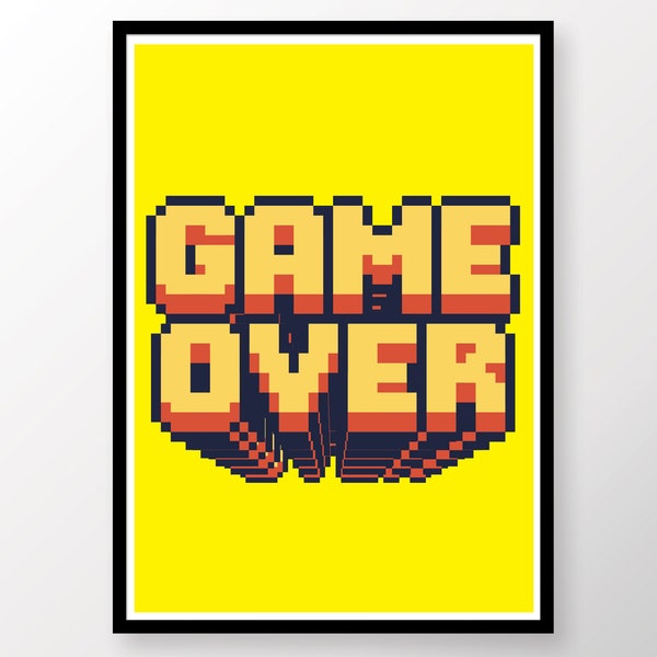 Pixel Gaming Poster - Etsy