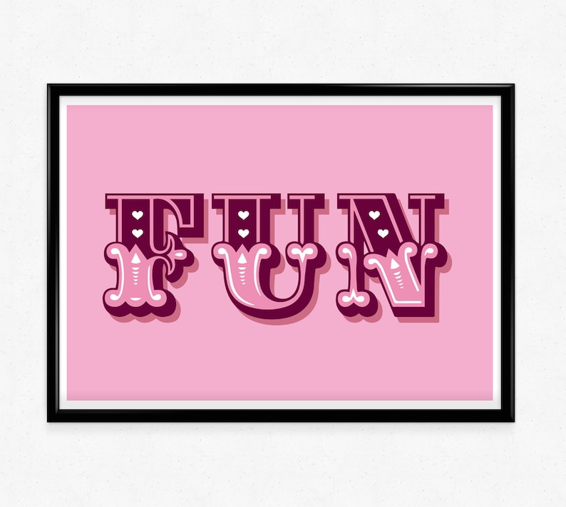 FUN Print Typography Poster Circus Art Wall Decor Home - Etsy