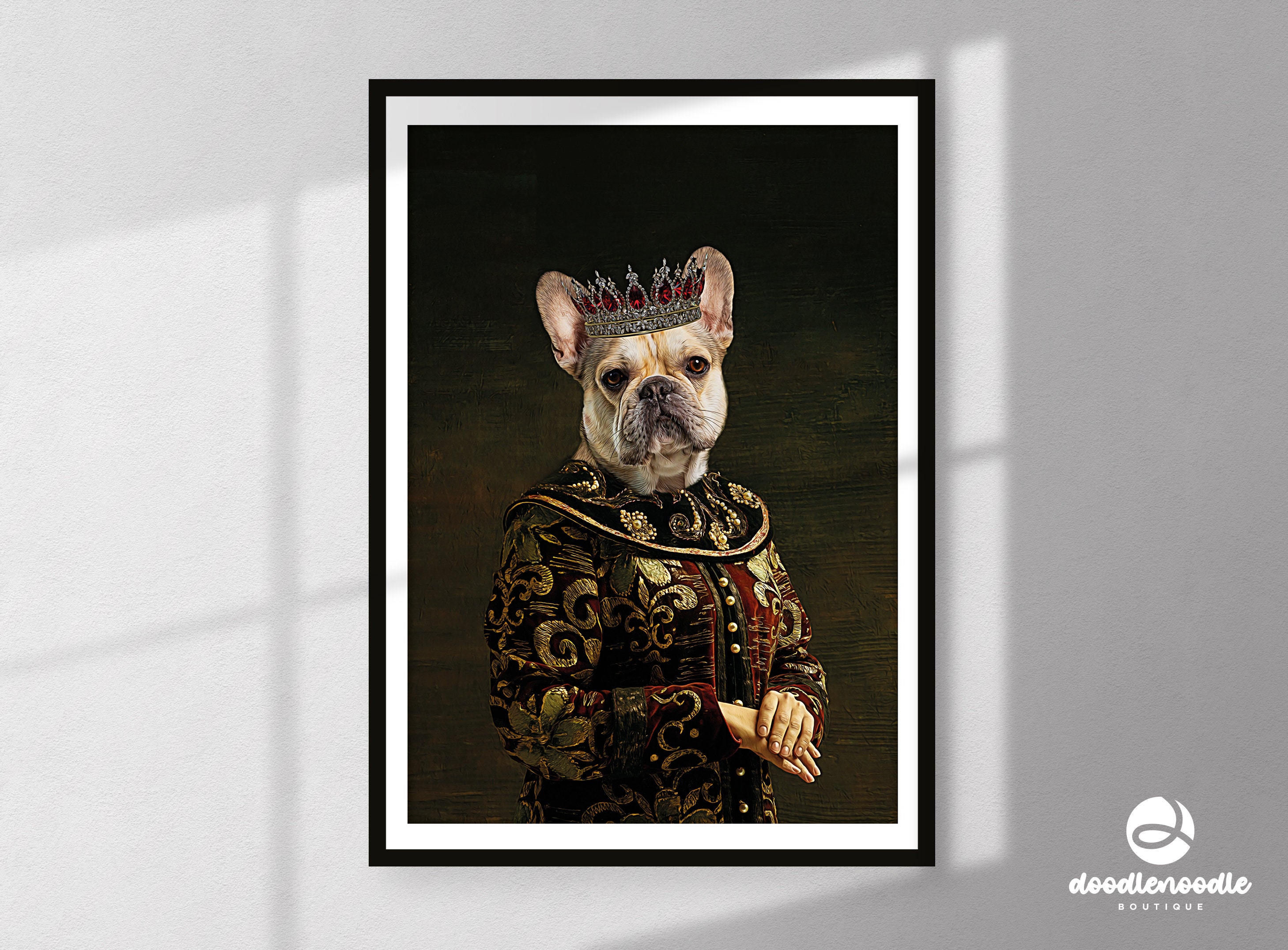 French Bulldog Tudor Art Print Vintage Queen Historical Tudor Painting ...
