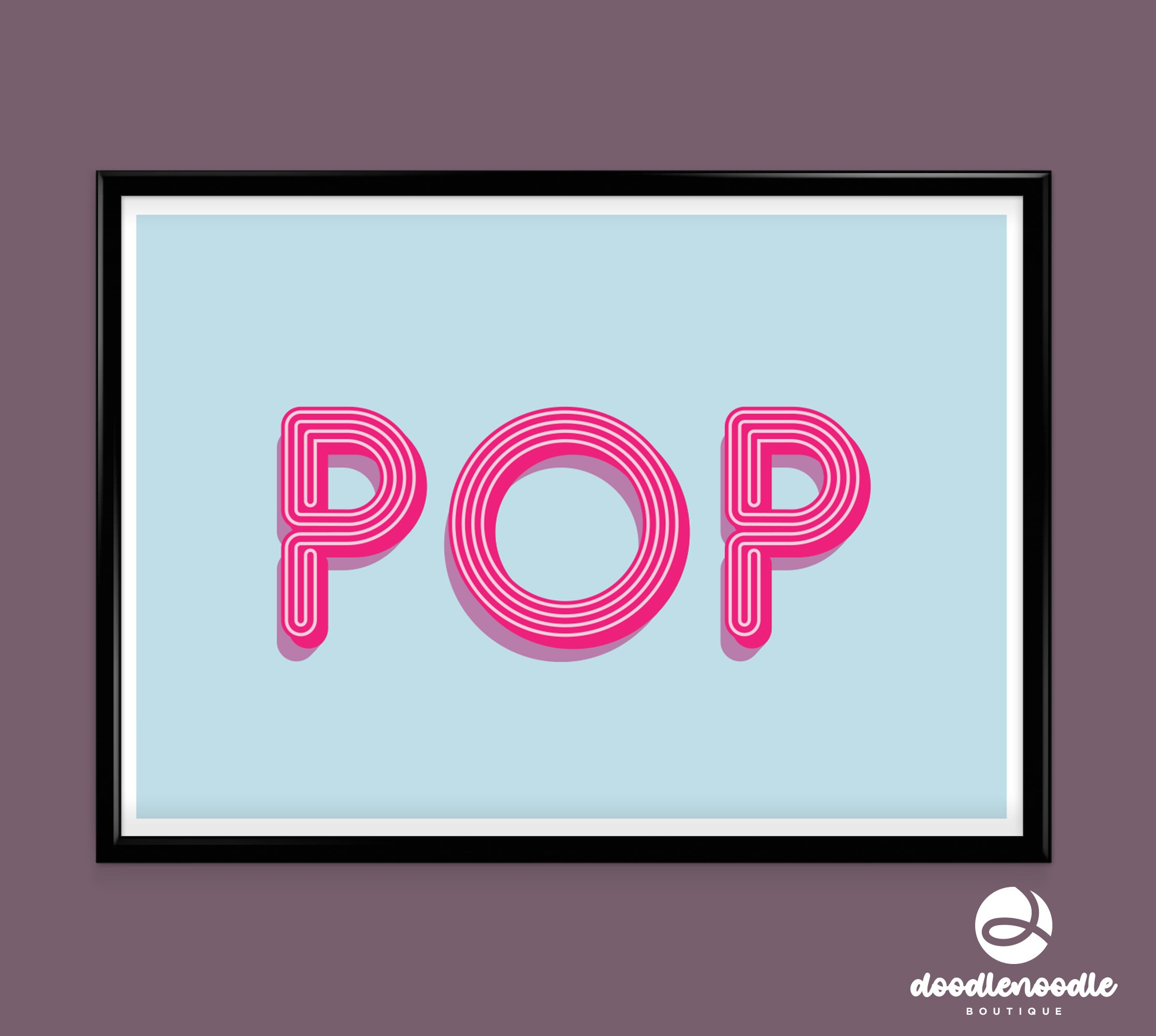 POP Print | Typography Word Poster | Colourful Type Art | Neon Style ...