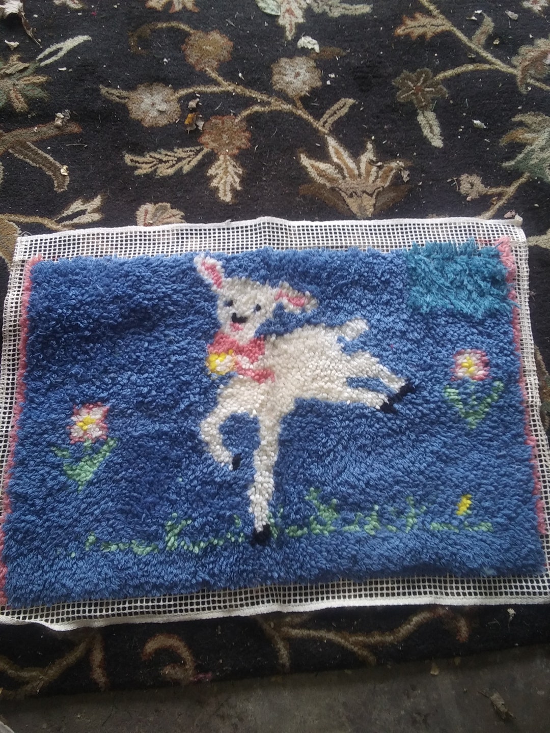 Lamb Finished Latch Hook - Etsy