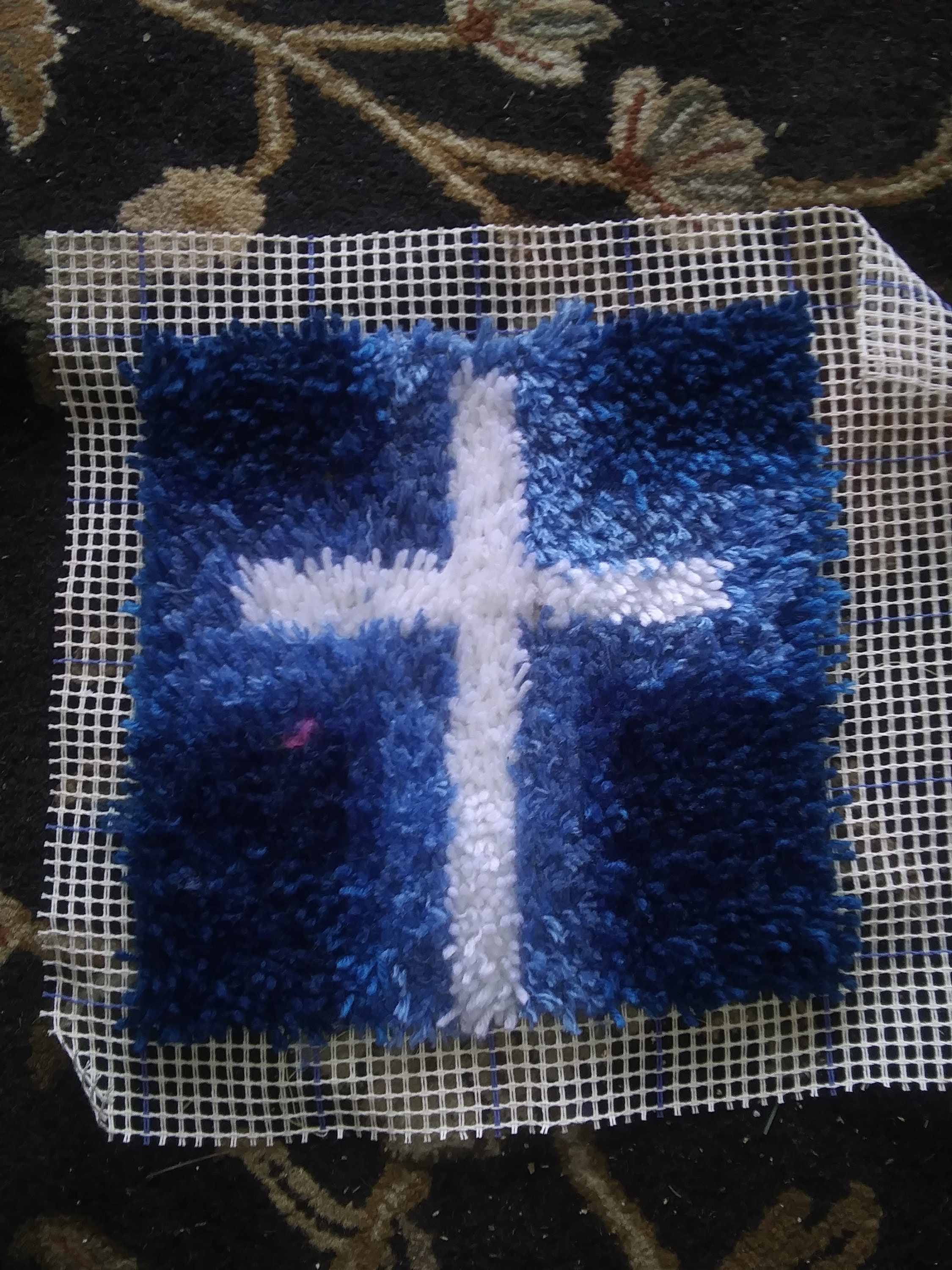 Crucifix Finished Latch Hook - Etsy