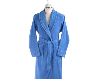 Luxury 100% Cotton Terry Towelling Shawl Collar Bathrobe Dressing Gown ...