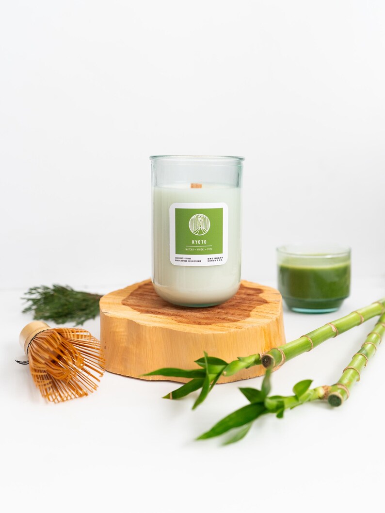 Kyoto (matcha | Hinoki | Yuzu) | Coconut Soy Wax | Recycled Glass Jar ...