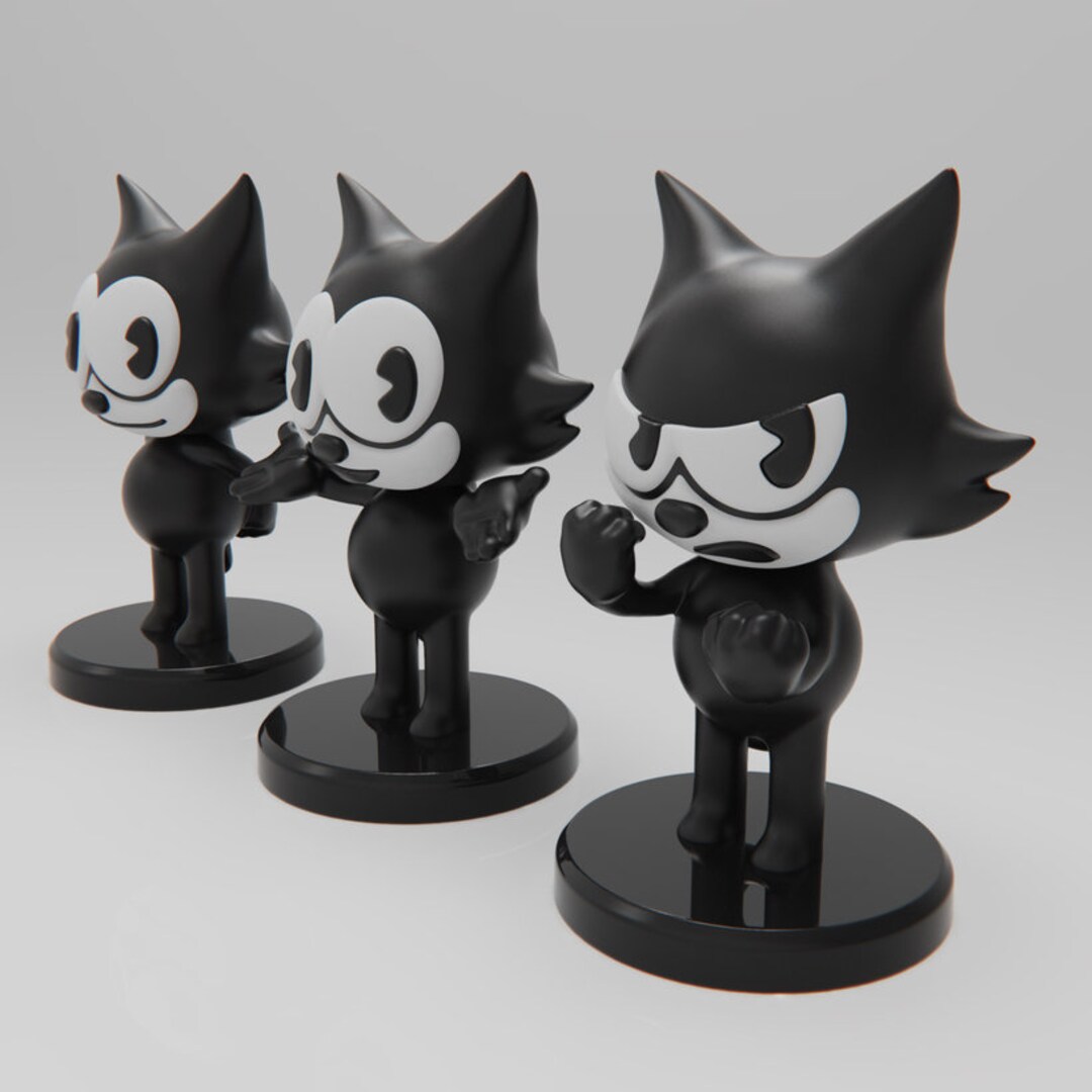 Felix the Cat Figure Set 3D Printed Fan Art Hand - Etsy UK
