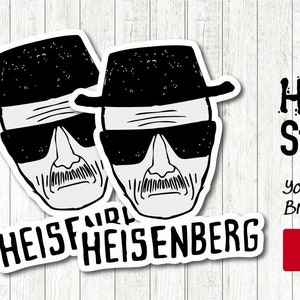 Heisenberg Decal, Walter White Sticker Set pack of 2 , Breaking Bad ...