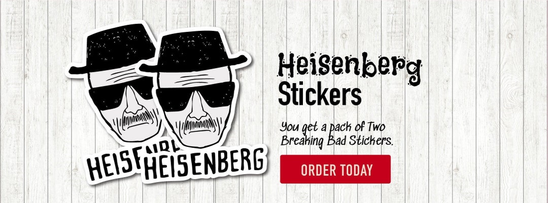 Heisenberg Decal, Walter White Sticker Set pack of 2 , Breaking Bad ...