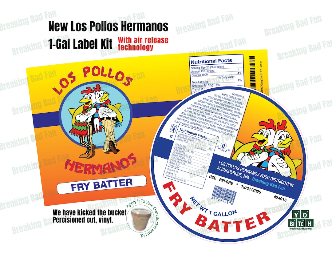 Breaking Bad Los Pollos Hermanos Label Kit, for an 1 Gallon Bucket - Etsy