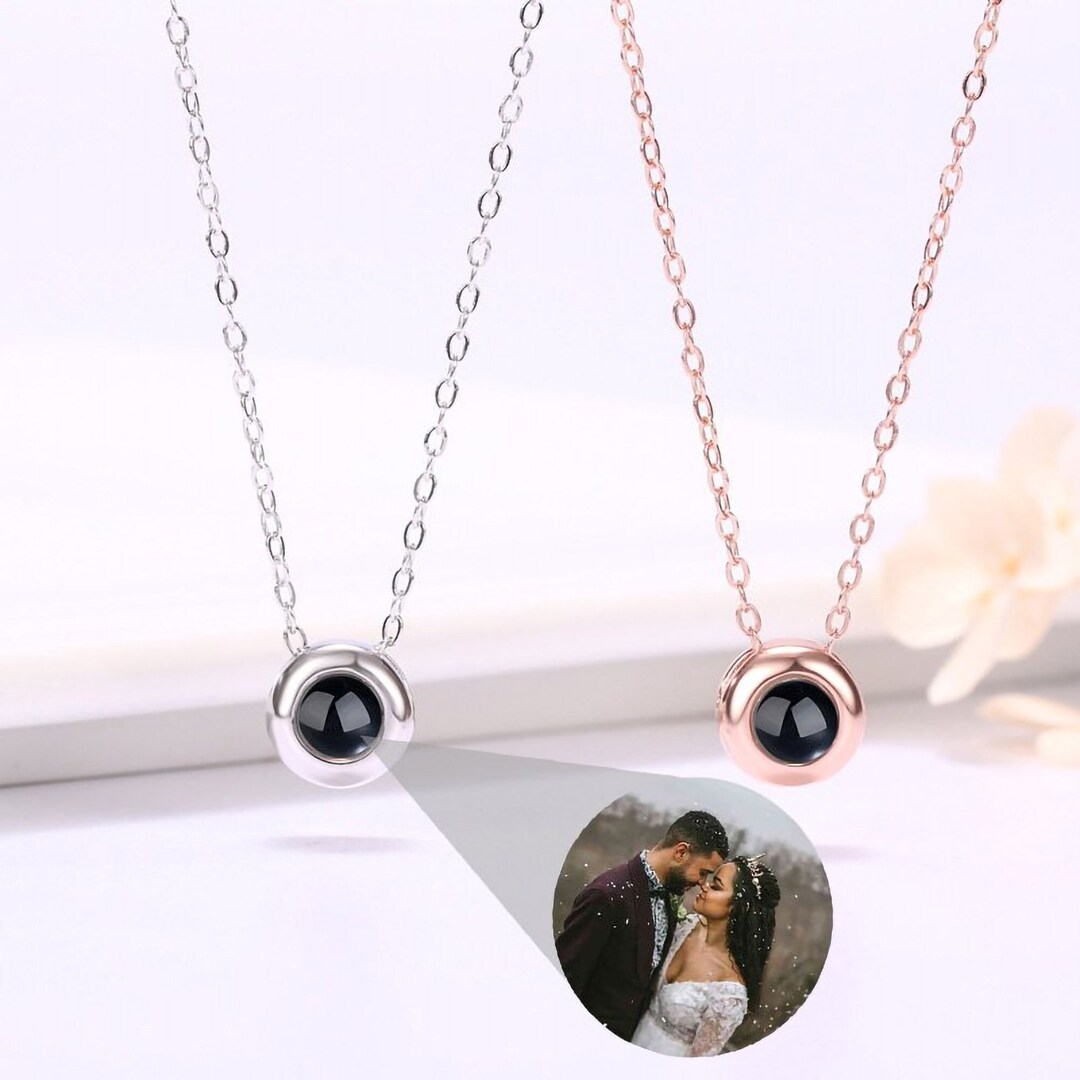 Minimalist Bubble Necklace With Photo Projection • Custom Photo ...