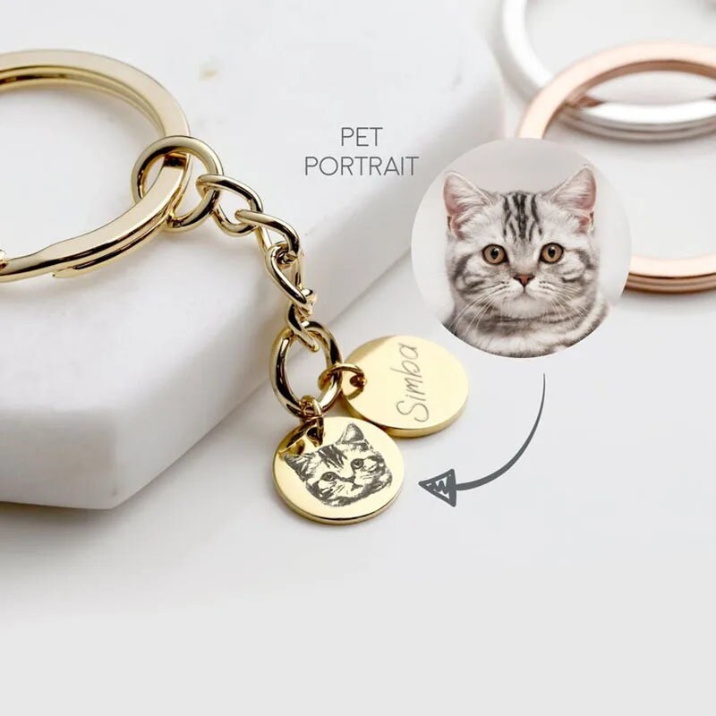 Cat Keychain - Etsy