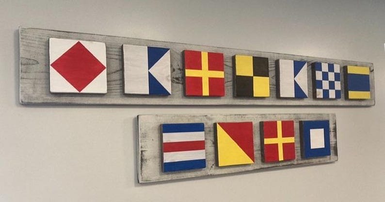 Custom Wooden Nautical Flag Sign, Coastal Decor - Etsy