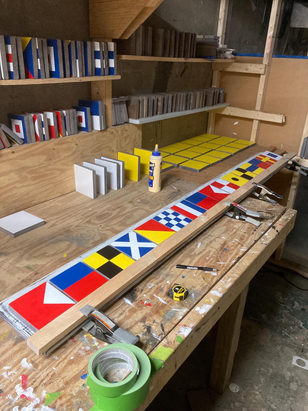 Personalized Nautical Flag Sign Coastal Gift Navy Signal Flag Wood ...