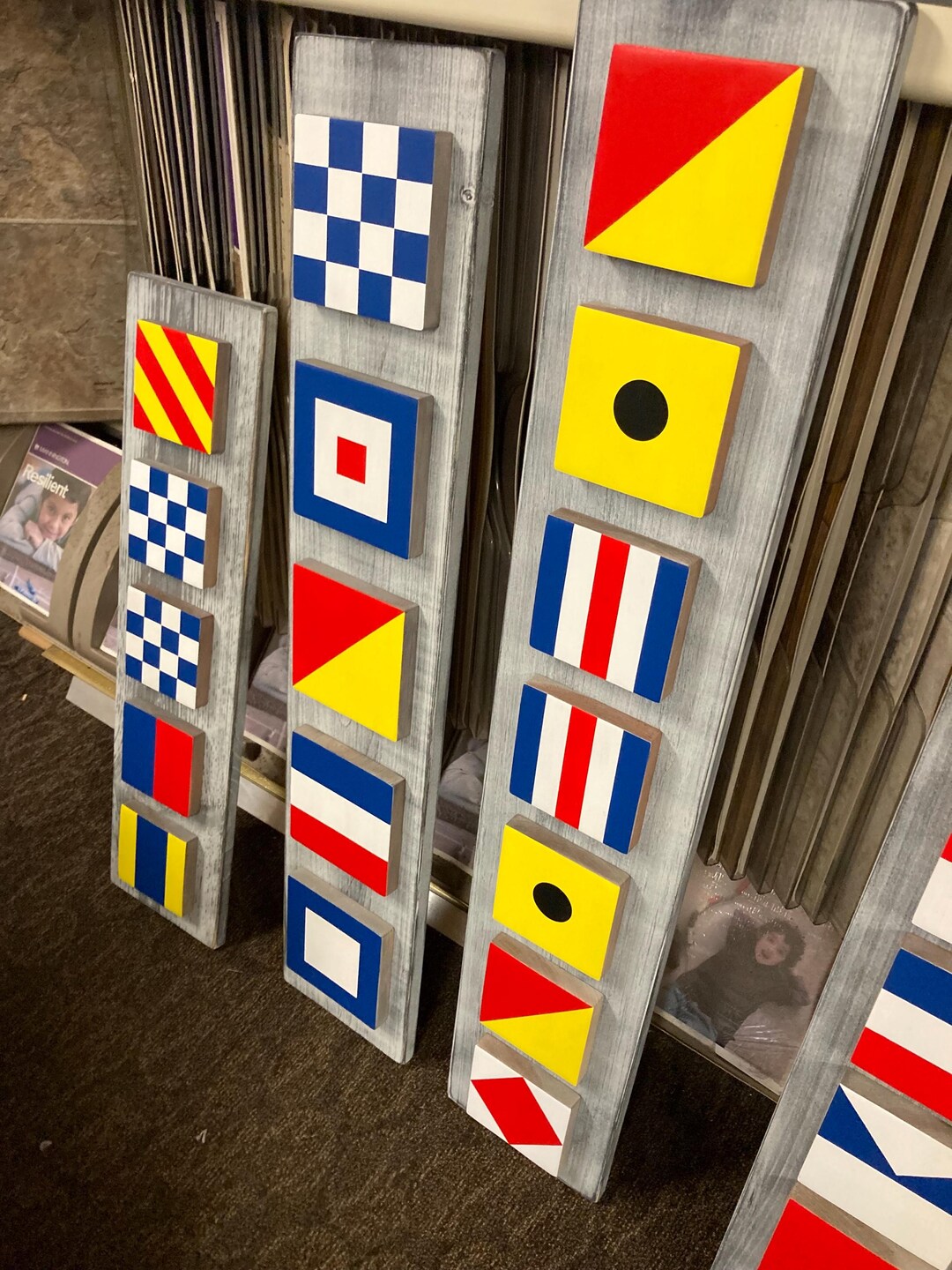 Personalized Nautical Flag Sign Coastal Decor Design Wall Hangings Name ...