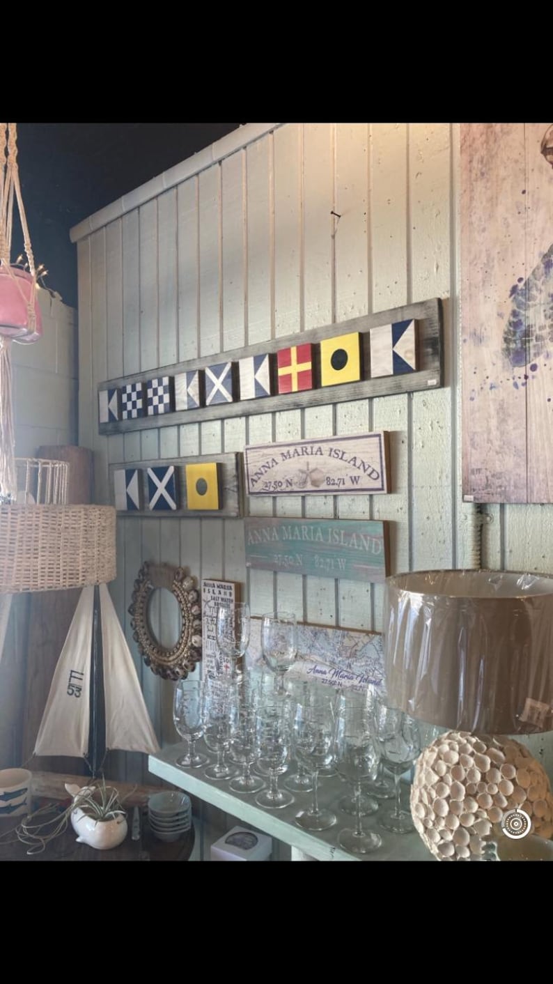 Custom Wooden Nautical Flag Sign, Coastal Decor - Etsy