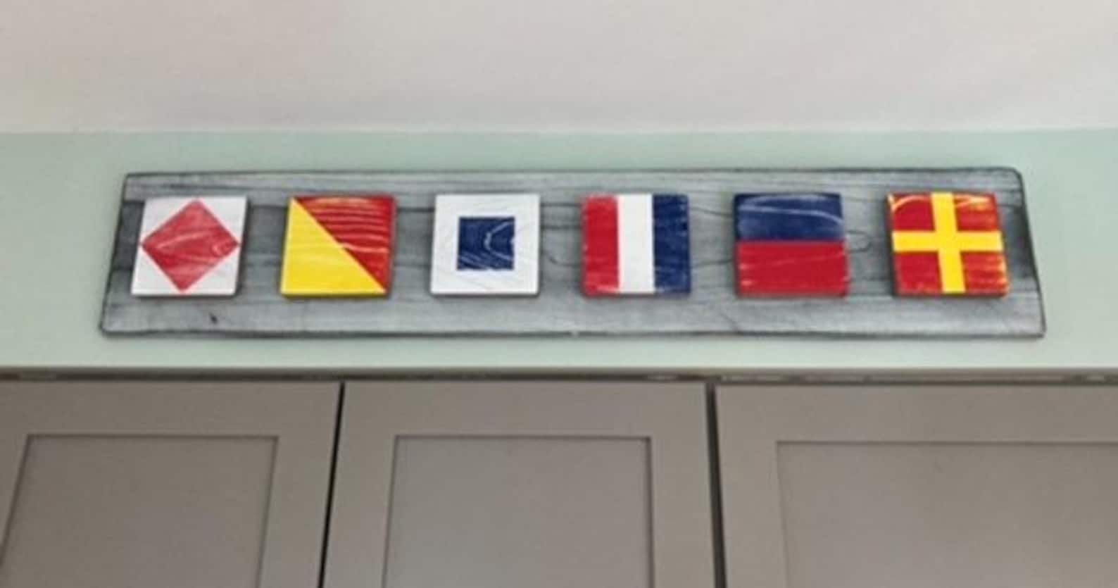 Custom Wooden Nautical Flag Sign, Coastal Decor - Etsy