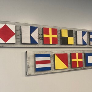 Nautical Decor Signal Navy Flag Signs Wall Decor. Personalized Custom ...