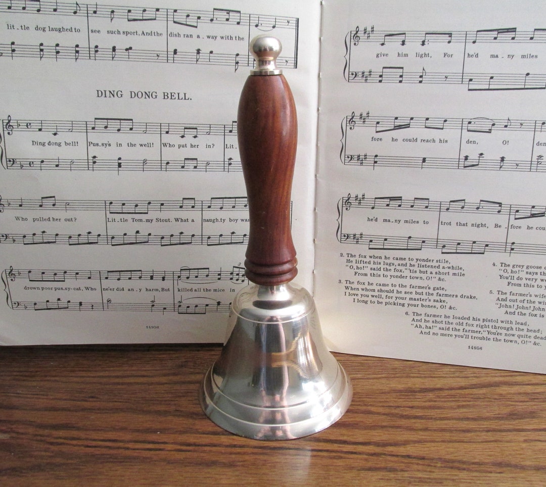 Vintage Brass Bell School Hand Bell Vintage Table Desk - Etsy
