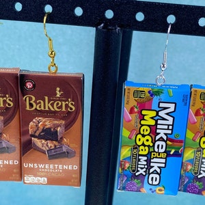Mini Brand Earrings,candy Earrings,mike & Ike Earrings,hot Tamale Earrings,bakers Chocolate ...