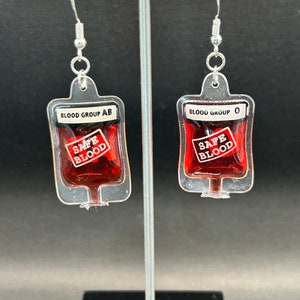 Fake Blood Bag Dangle Earrings, Horror Earrings,halloween Earrings - Etsy