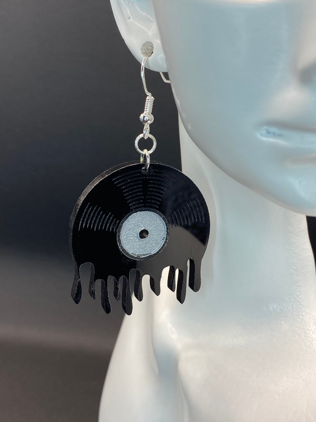 Dripping Vinyl Record Dangle Earrings,acrylic Record Earrings - Etsy