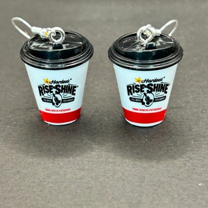 Mini Fast Food Coffee Cup Dangle Earrings, Coffee Cup Earrings, Fast ...